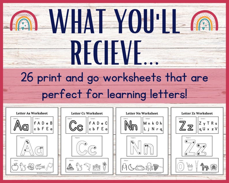Preschool Morning Work, Alphabet Worksheets, Preschool Busy Binder, ABC ...