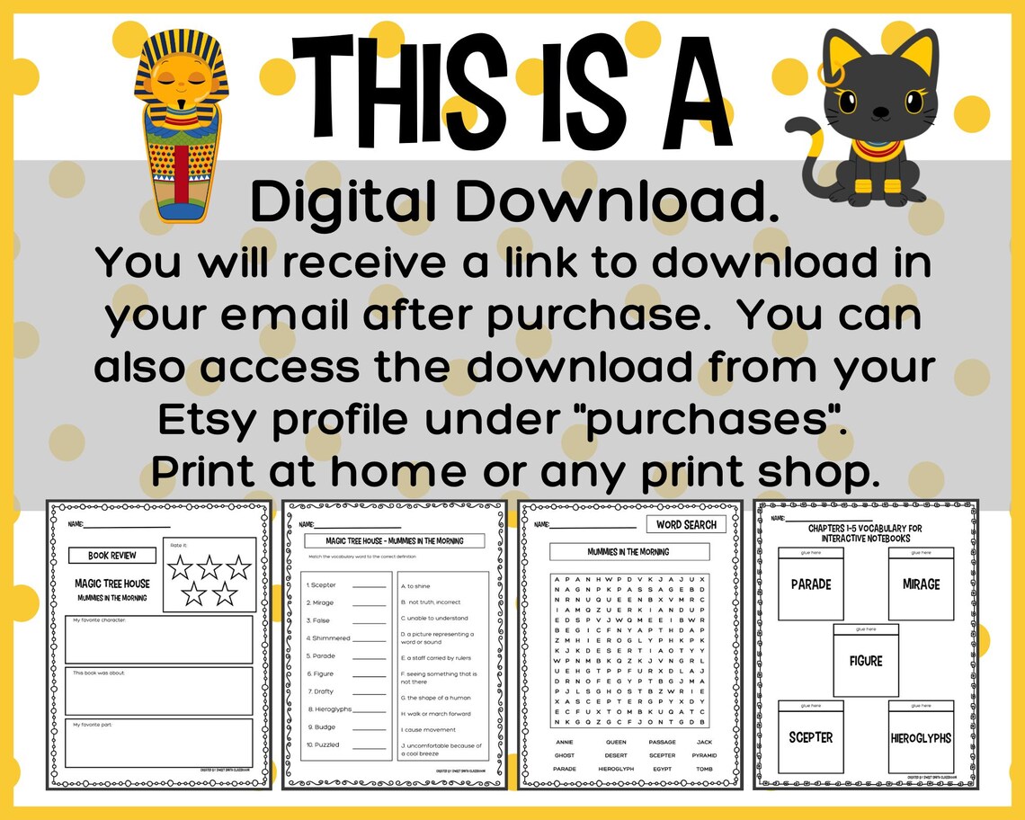 Novel Study of Magic Tree House Mummies in the Morning Reading ...