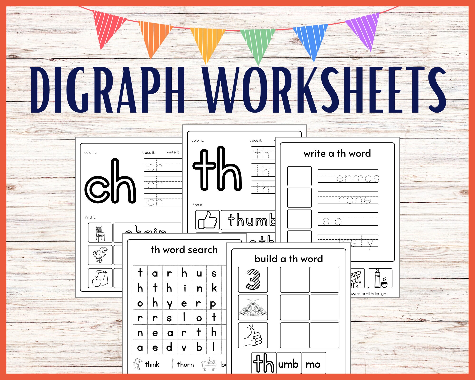 Digraph Worksheets, Kindergarten, First Grade, Learning to Read ...