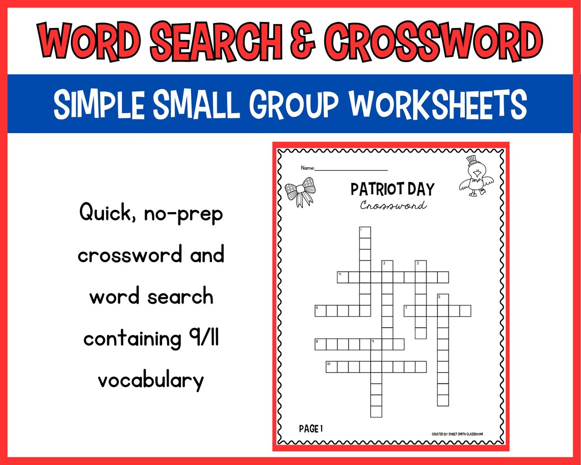 Patriot Day | September 11 | No Prep Activities | Mini Lesson ...
