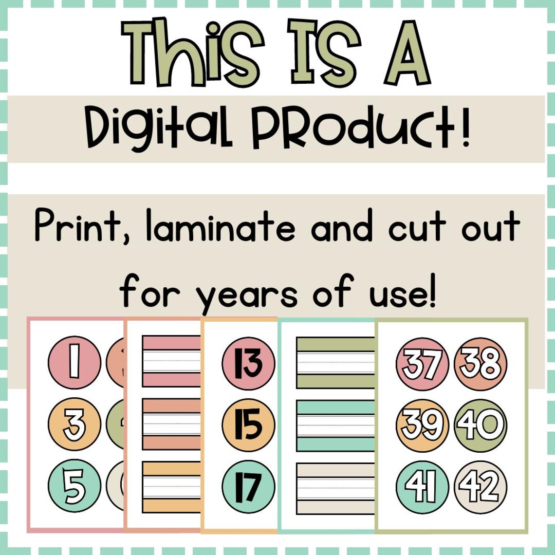 Classroom Name Tags and Numbers Back to School Night Classroom Decor ...