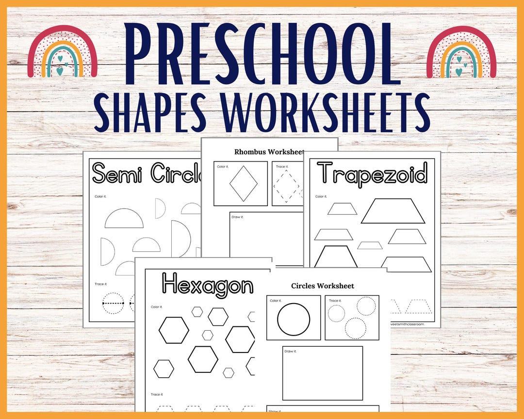 Preschool Shapes Worksheet Activities, Shapes for Homeschool Preschool ...