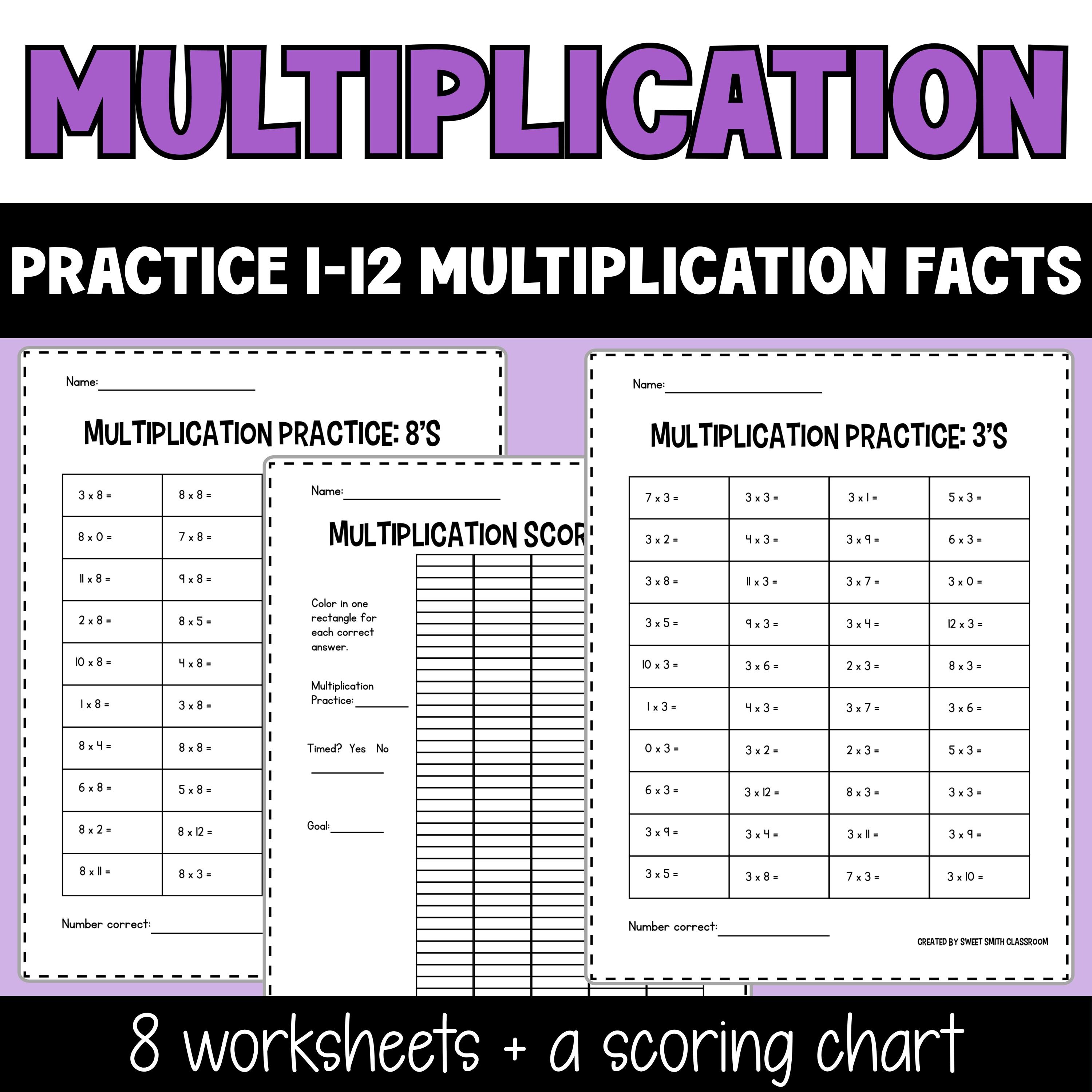 Multiplication Fluency Practice Worksheet | Timed Tests and Growth ...