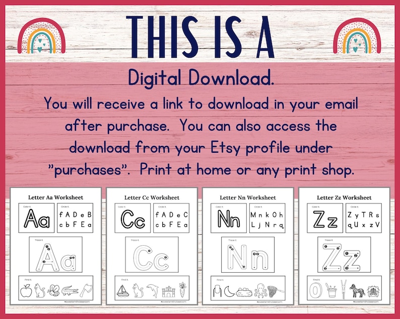 Preschool Morning Work, Alphabet Worksheets, Preschool Busy Binder, ABC ...