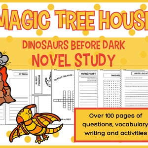 Magic Tree House: Dinosaurs Before Dark Novel Study (no Prep Worksheets ...