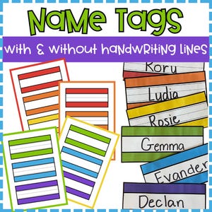Classroom Name Tags and Numbers Back to School Night Classroom Decor ...