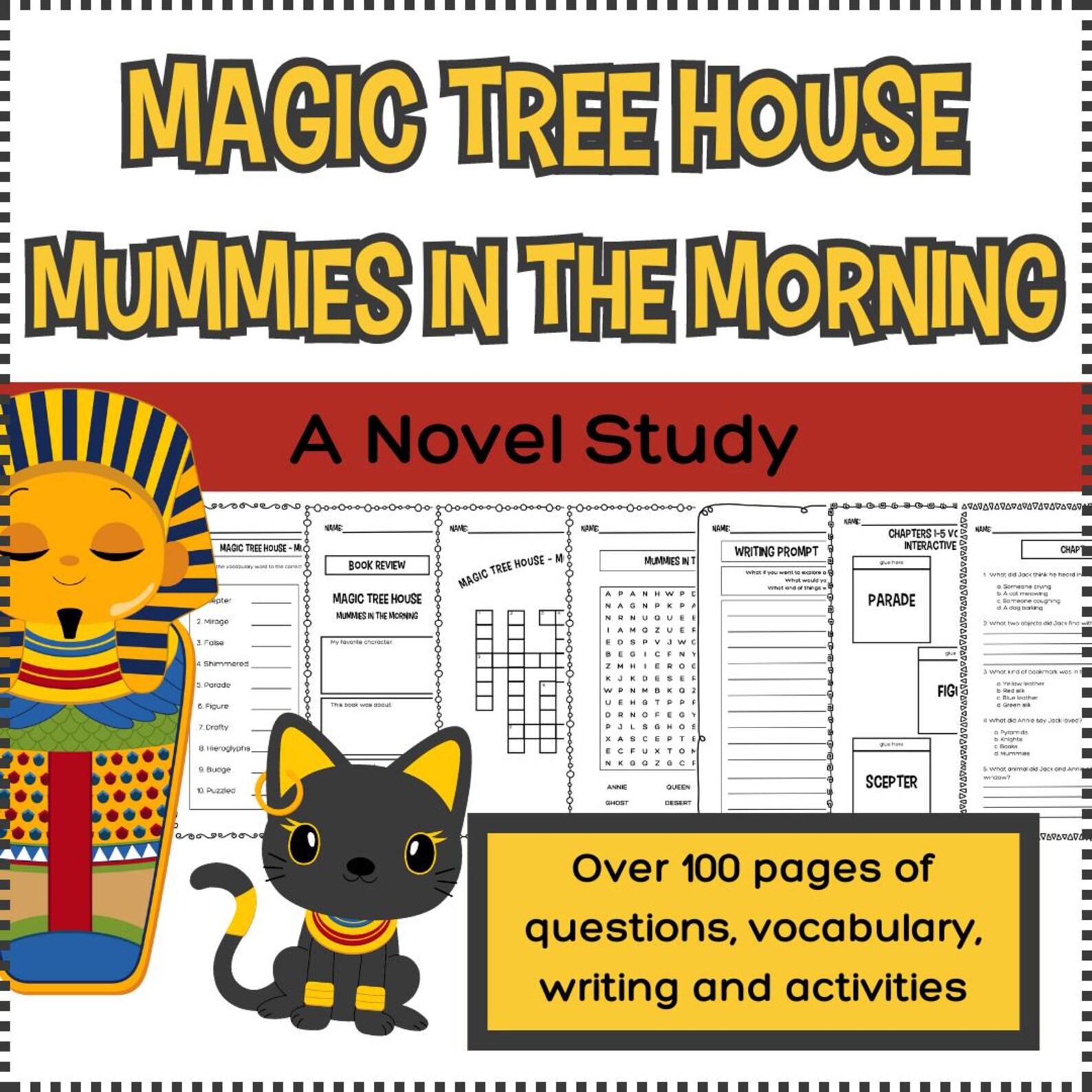 Novel Study of Magic Tree House Mummies in the Morning Reading ...