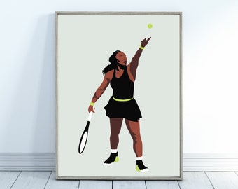 Serena Williams Poster, Tennis Print, Tennis Poster, Minimalist Poster ...