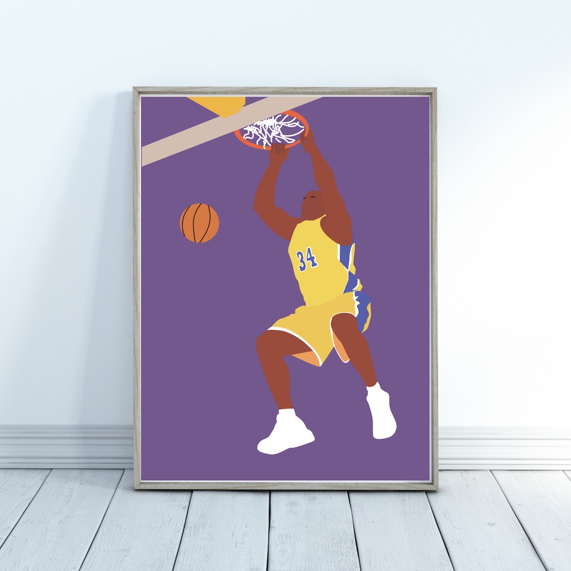 Shaq Lakers Dunk Poster Basketball Gifts Shaq Print - Etsy