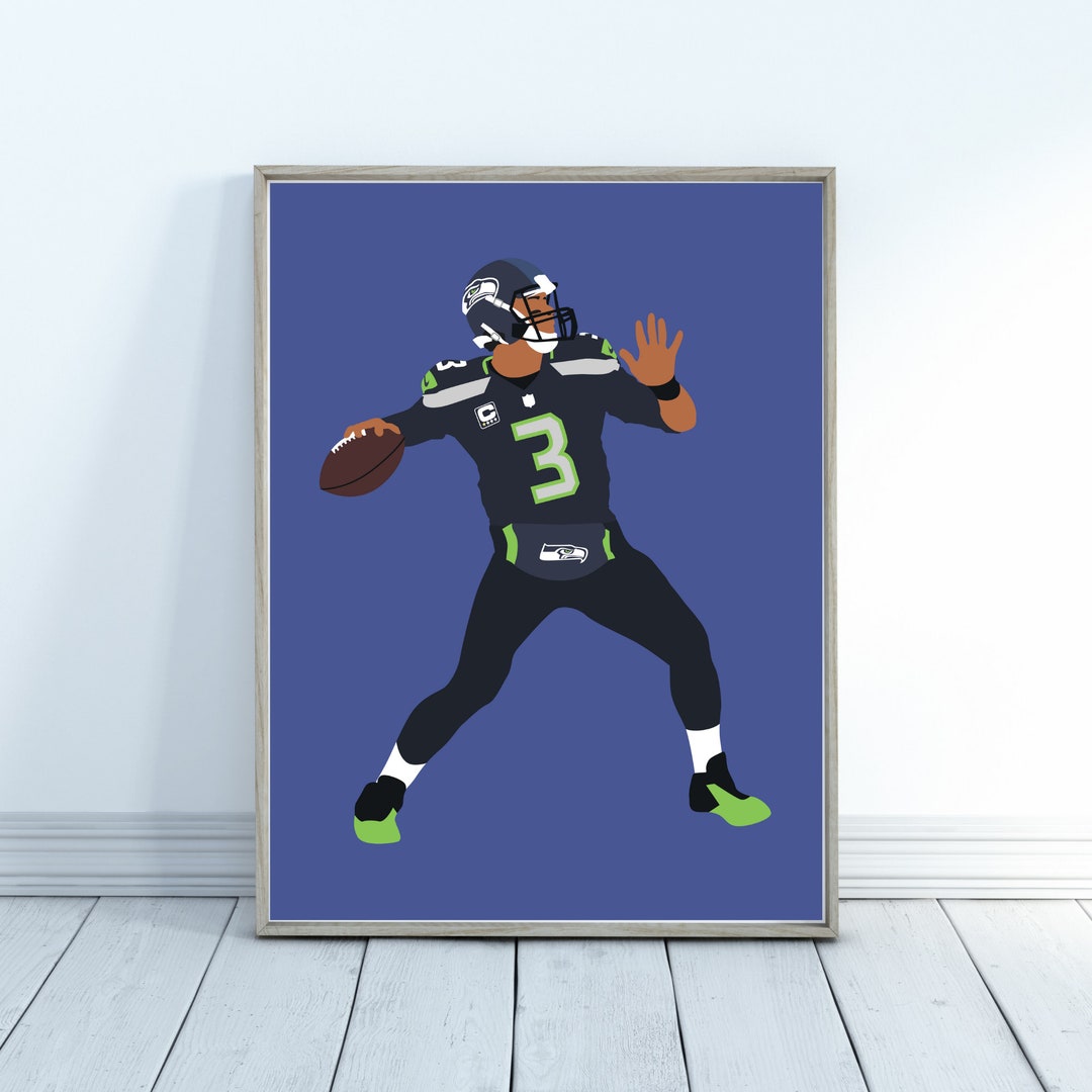 Russell Wilson Poster Russell Wilson Gifts Russell Wilson Print NFL ...