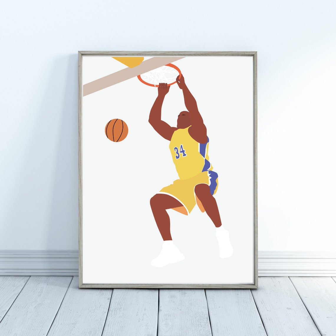 Shaq Lakers Dunk Poster Basketball Gifts Shaq Print - Etsy