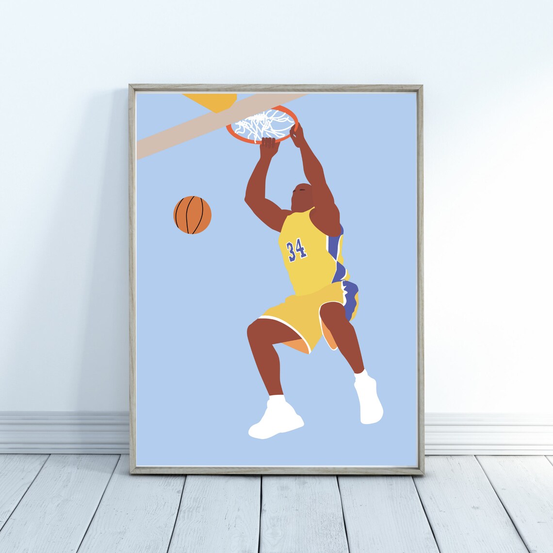 Shaq Lakers Dunk Poster Basketball Gifts Shaq Print - Etsy