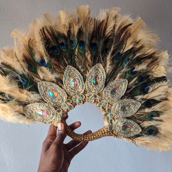 Peacock Feather Fan - Etsy