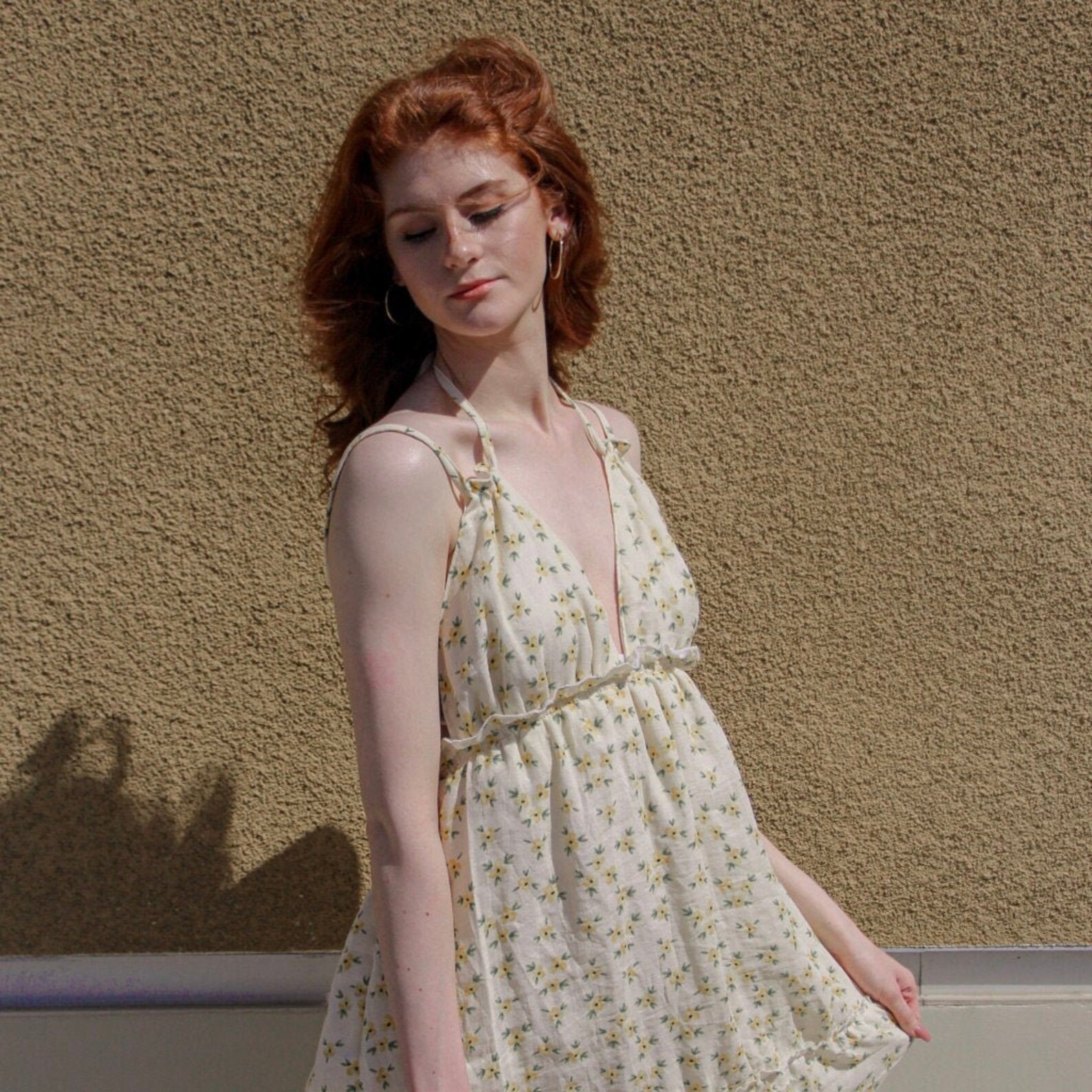 Yellow Daisy Tiered Sundress/ Summer Dress/ Tiered Floral | Etsy