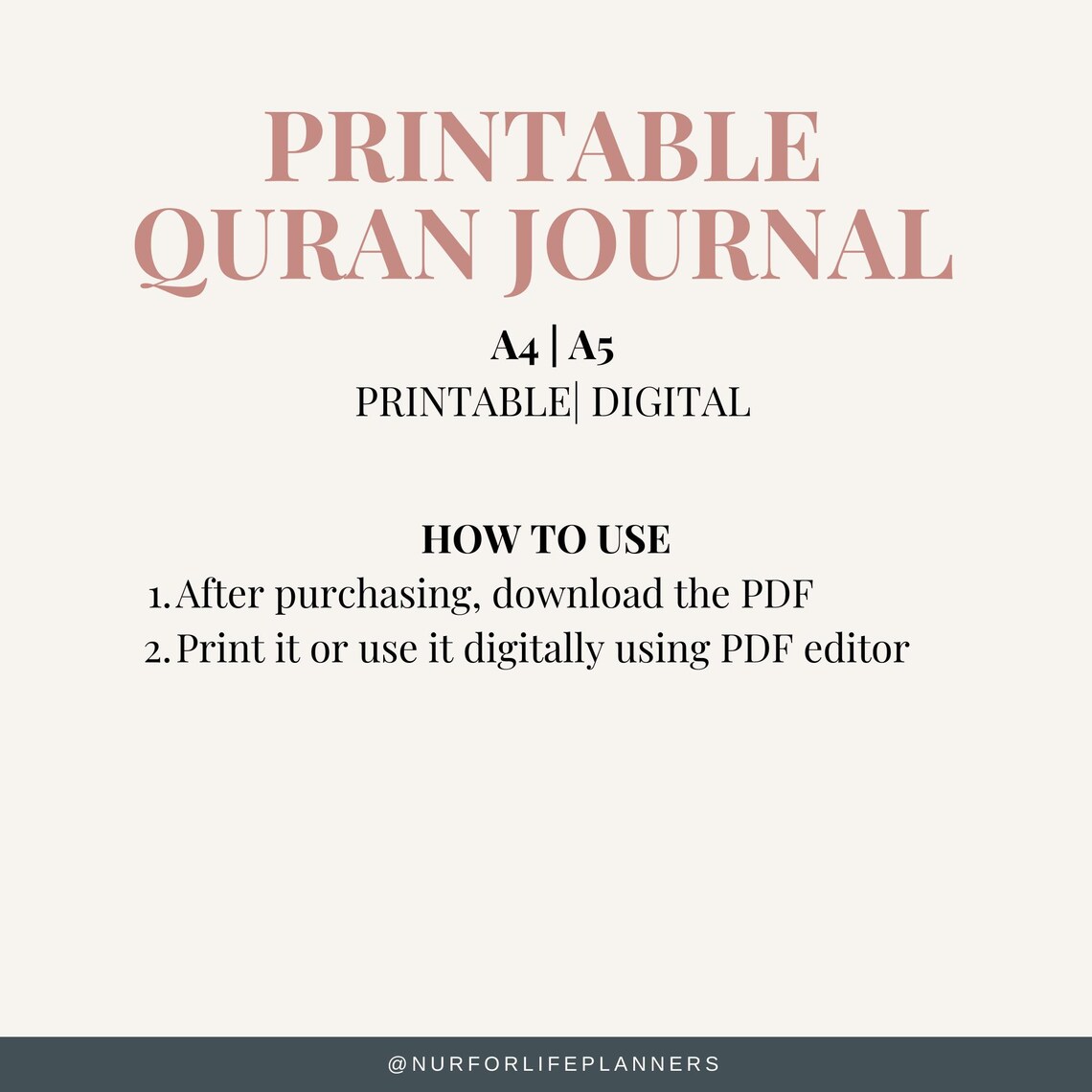 30 Day Quran Journaling | Surah Al-mulk | Digital | Printable | Islamic ...