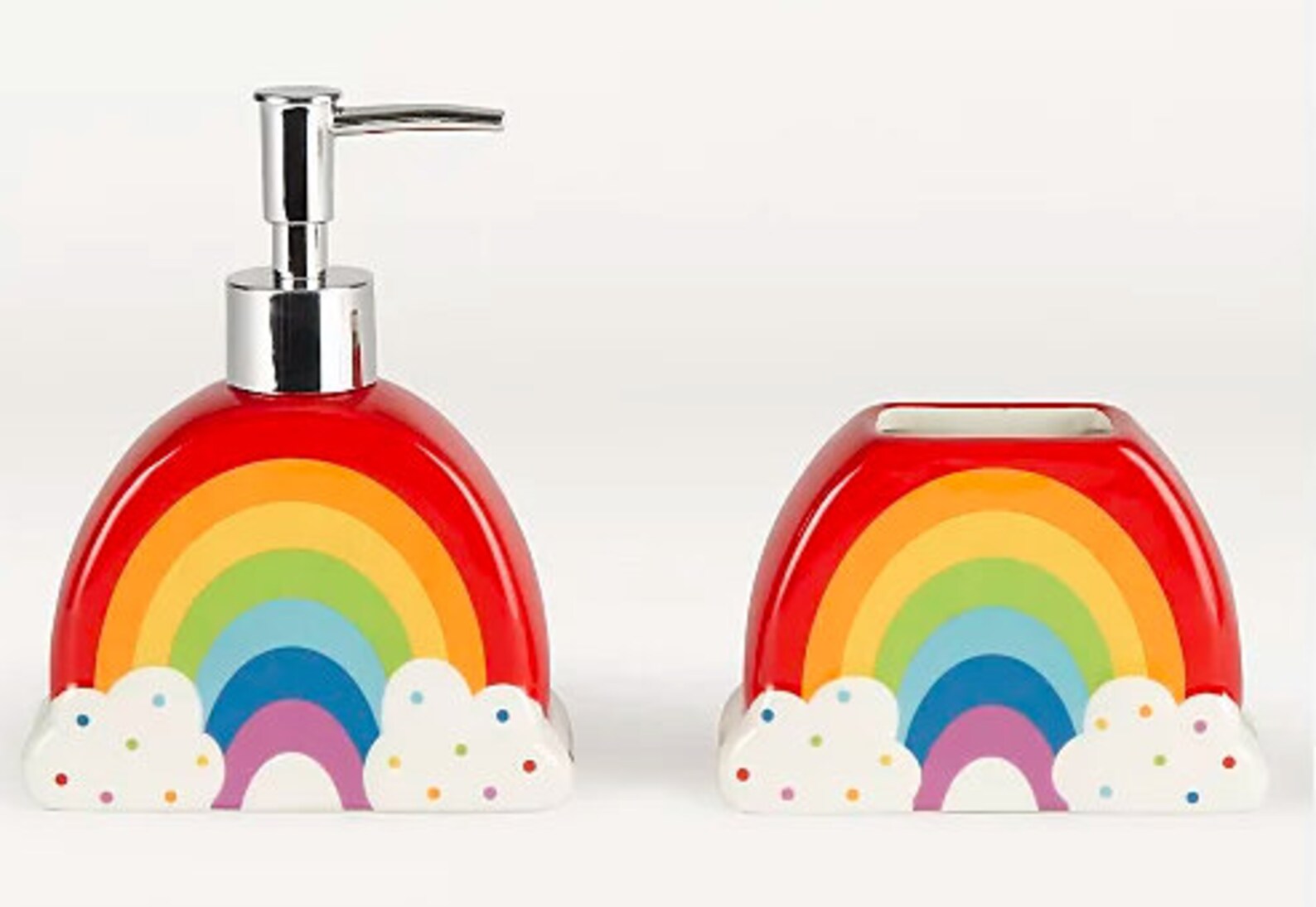 Funky Soap Dispenser & Toothbrush Holder Set Rainbow n Cloud | Etsy