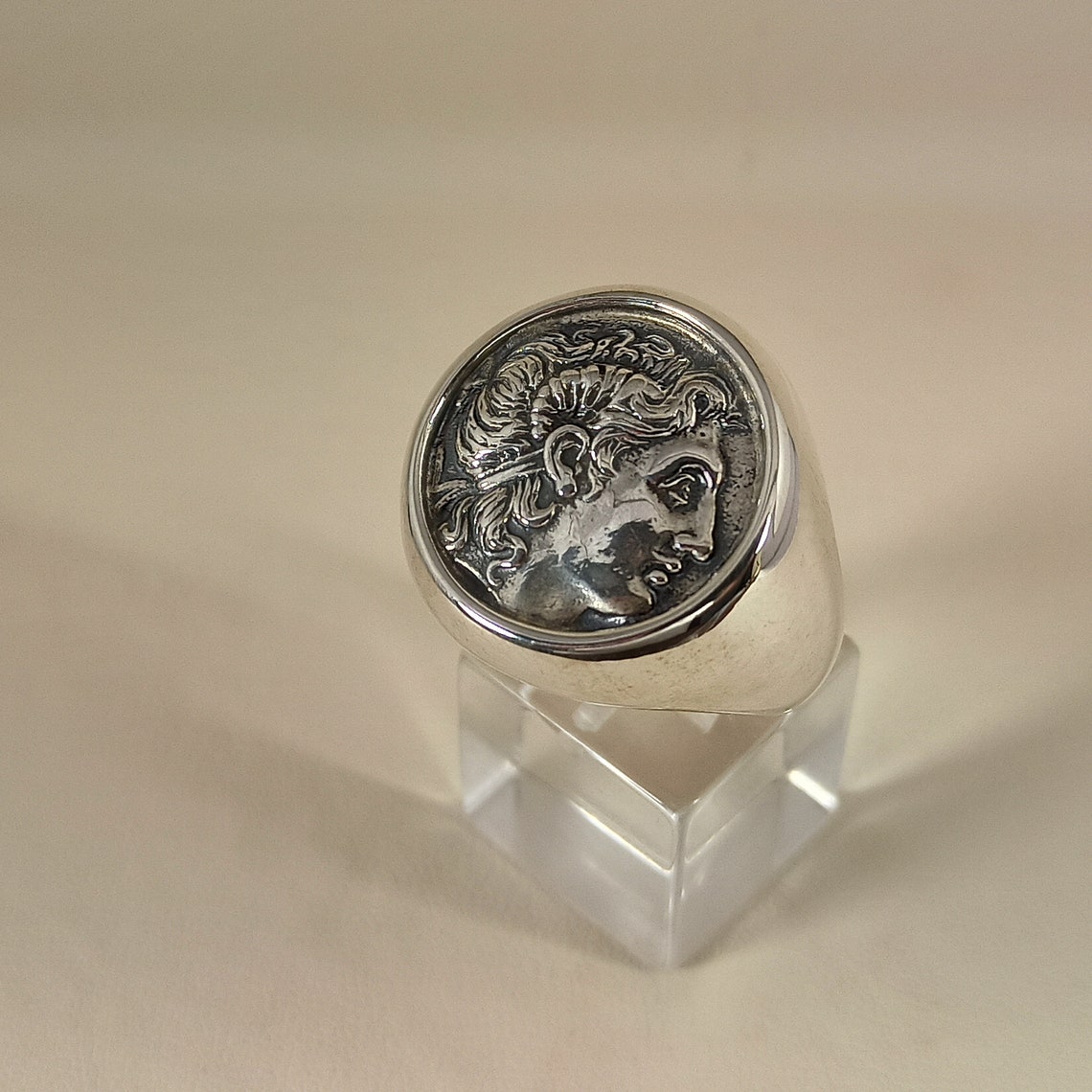 Mens Ring With Coin of Alexander the Great in Sterling Silver - Etsy