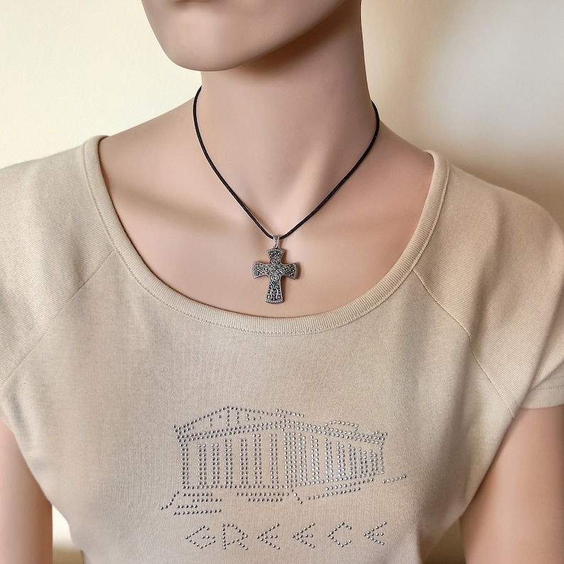 Greek Byzantine Hand Made Cross in Platinum Plated and | Etsy