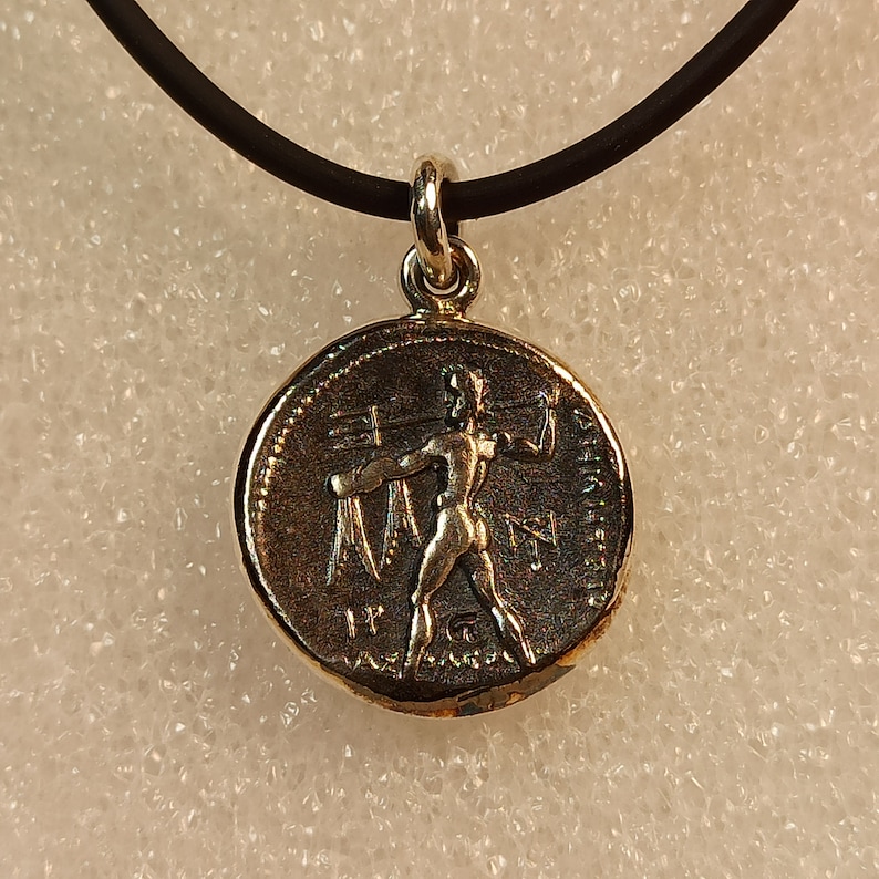 Ancient Greek Reproduction Coin of Poseidon in Sterling Silver - Etsy
