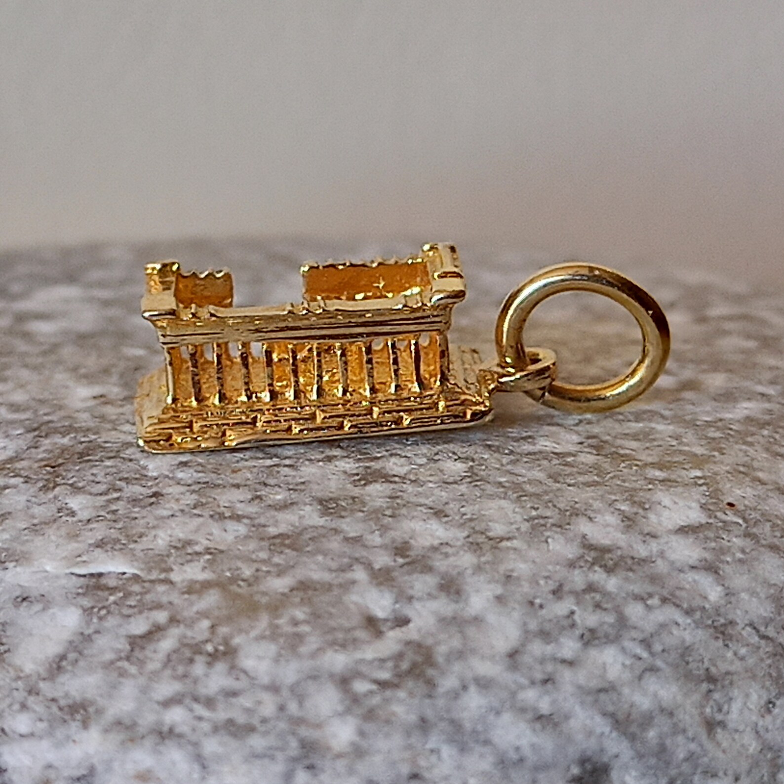 Parthenon Temple Charm for Charm Bracelet in 14 Carat Solid - Etsy