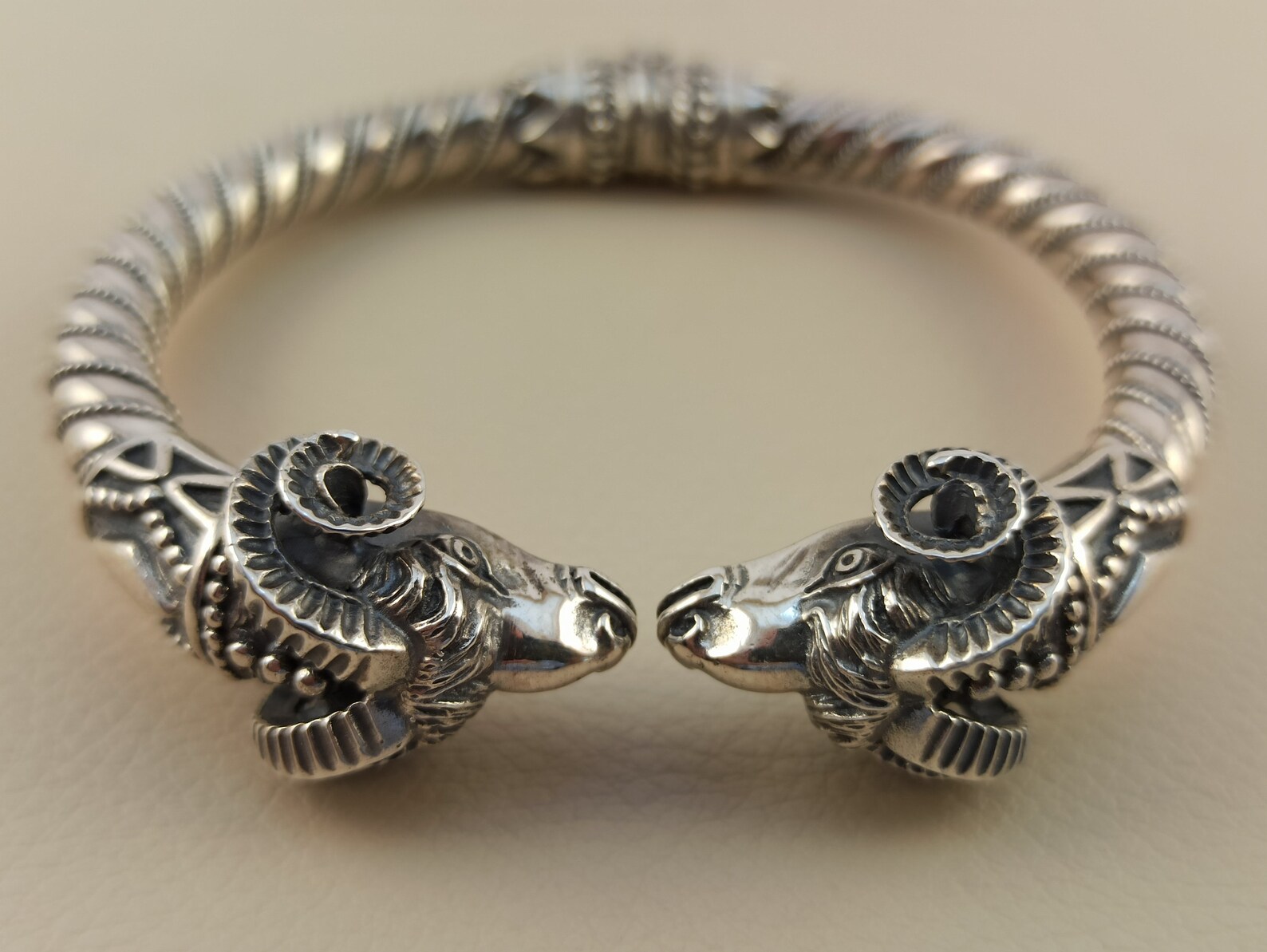 Ram Heads Bracelet in Sterling Silver 925, Sterling Silver 925 Bracelet ...