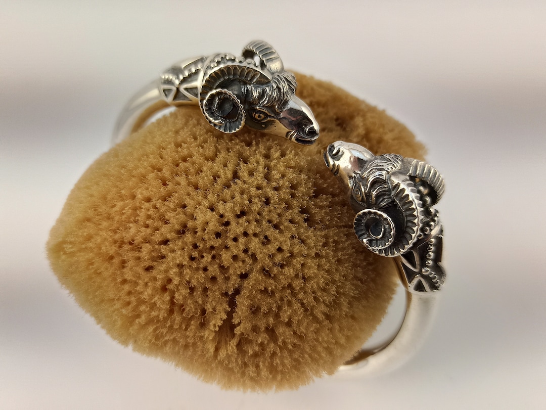 Sterling Silver Ram Head Bracelet, Handmade Greek Jewelry - Etsy