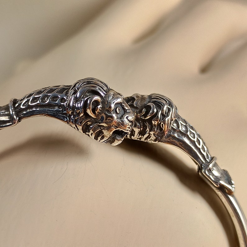 Lion Head Braceler in Sterling Silver 925 - Etsy