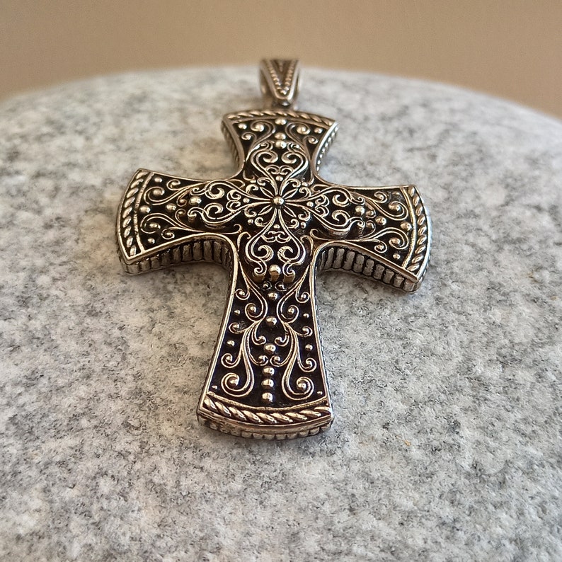 Greek Byzantine Hand Made Cross in Platinum Plated and | Etsy