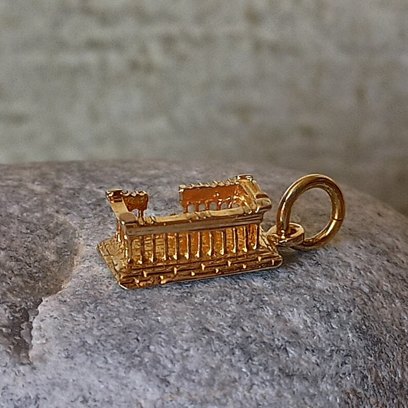 Parthenon Temple Charm for Charm Bracelet in 14 Carat Solid - Etsy