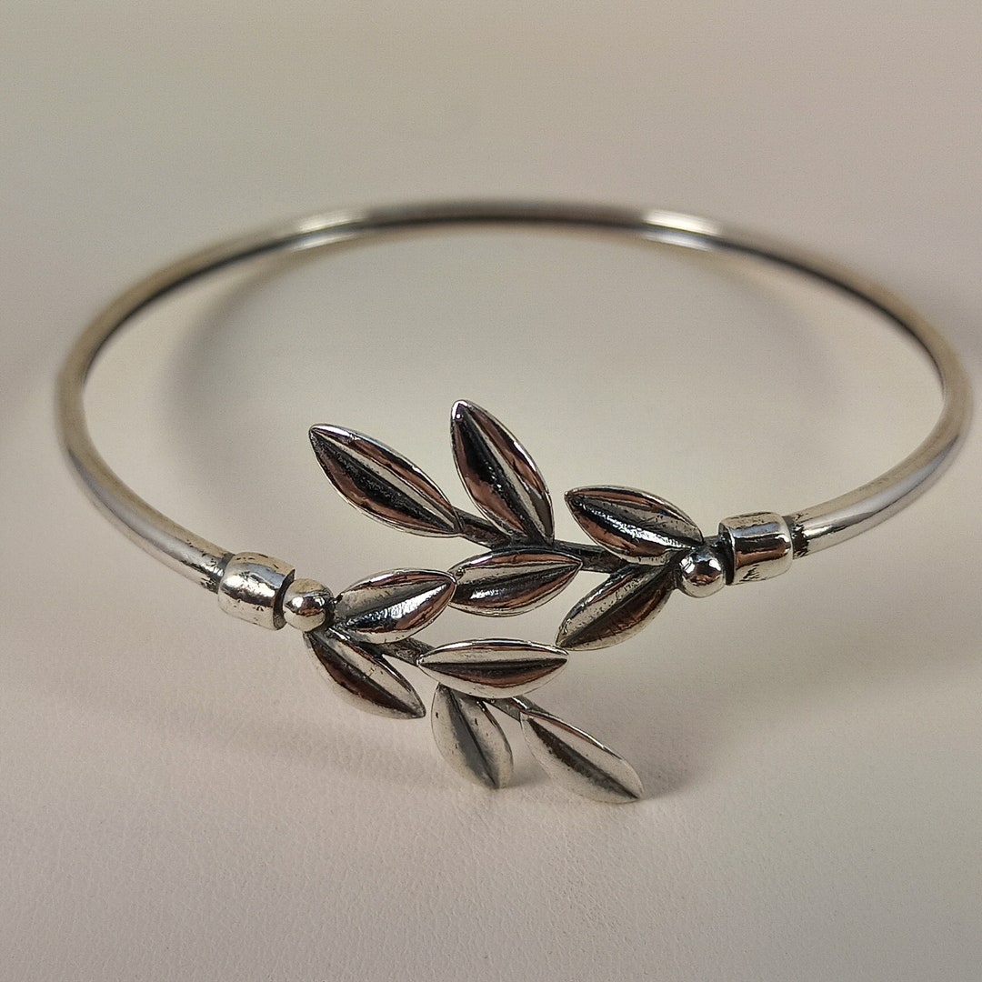 Olive Tree Leaves in Sterling Silver 925, Sterling Silver Bracelet With ...