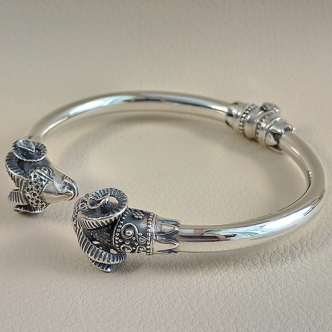 Handmade Bracelet With Ram Heads Made of Sterling Silver 925 - Etsy