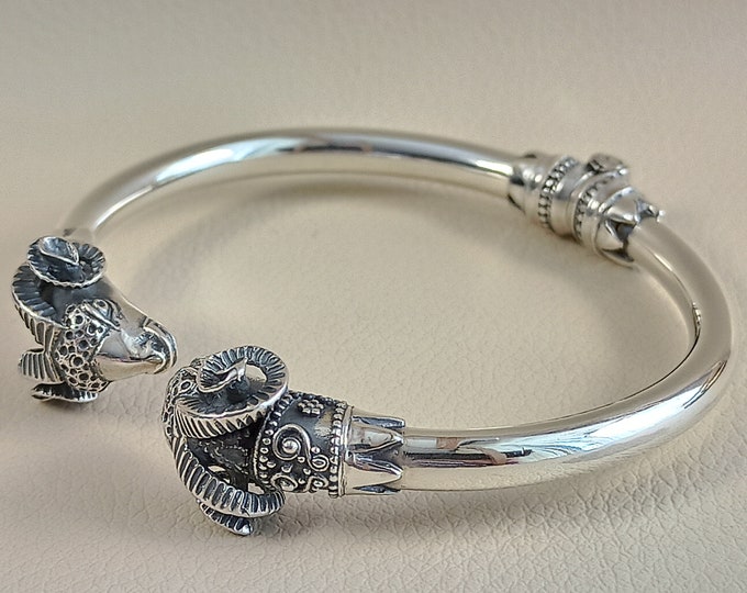 Handmade Bracelet With Ram Heads Made of Sterling Silver 925 - Etsy