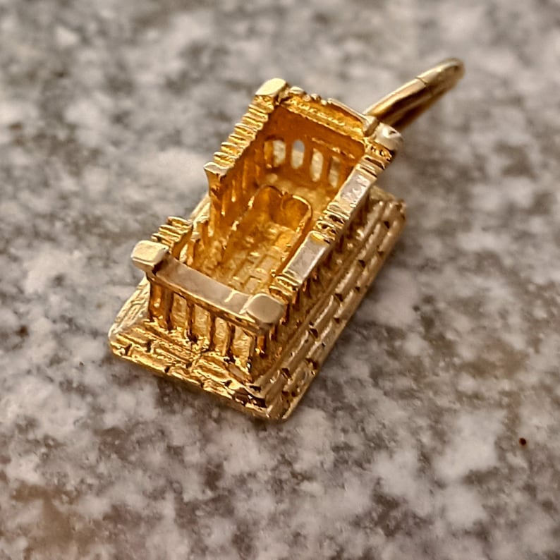 Parthenon Temple Charm for Charm Bracelet in 14 Carat Solid - Etsy