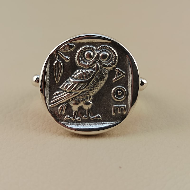 Silver Chunky Owl Ring - Etsy