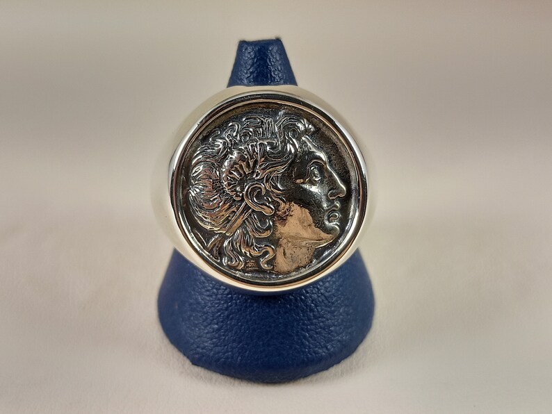 Mens Ring With Coin of Alexander the Great in Sterling Silver - Etsy