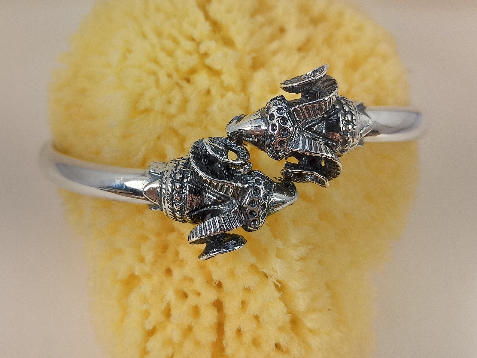 Handmade Sterling Silver Ram Heads Bracelet, Greek Symbol - Etsy