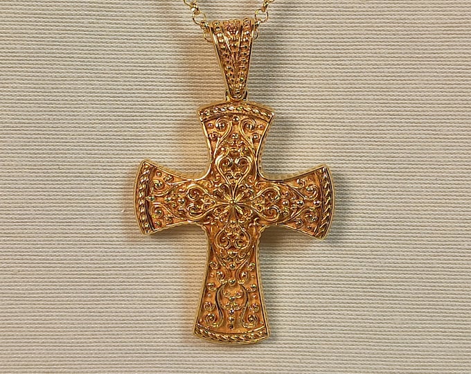 Greek Byzantine Orthodox Cross in Gold Plated Sterling Silver 925 - Etsy