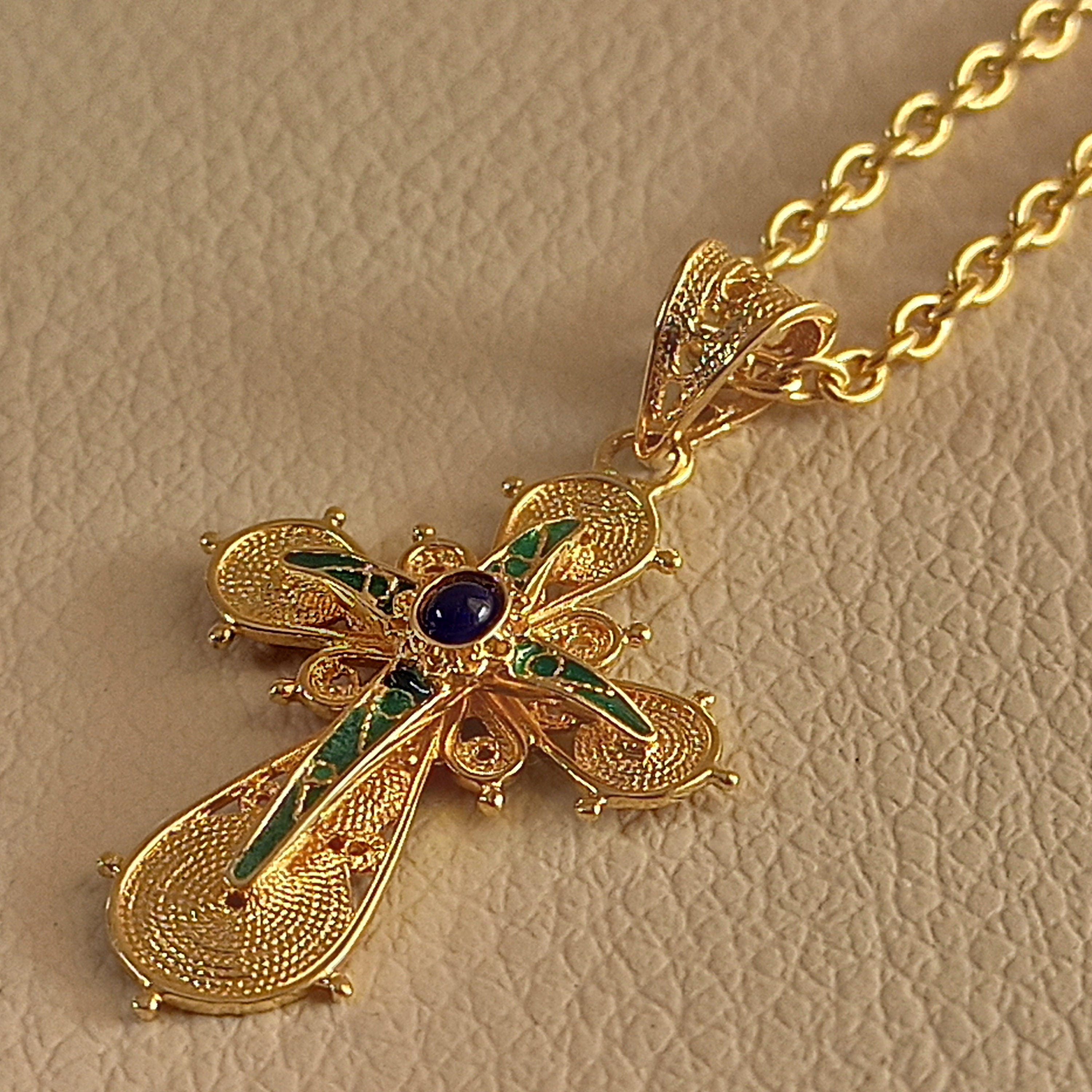 Byzantine filigree Greek Orthodox handmade Cross in solid gold | Etsy