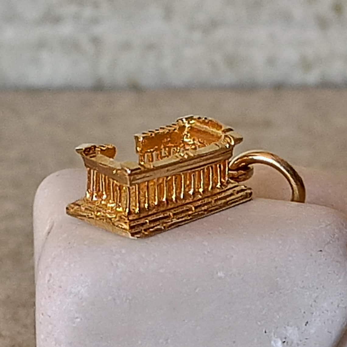 Parthenon Temple Charm for Charm Bracelet in 14 Carat Solid - Etsy
