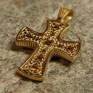 Byzantine Style Greek Orthodox Cross Made of 18K Solid Yellow Gold ...