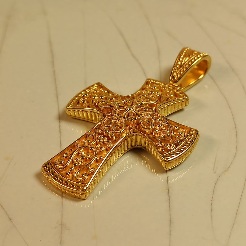 Greek Byzantine Orthodox Cross in Gold Plated Sterling Silver 925 - Etsy