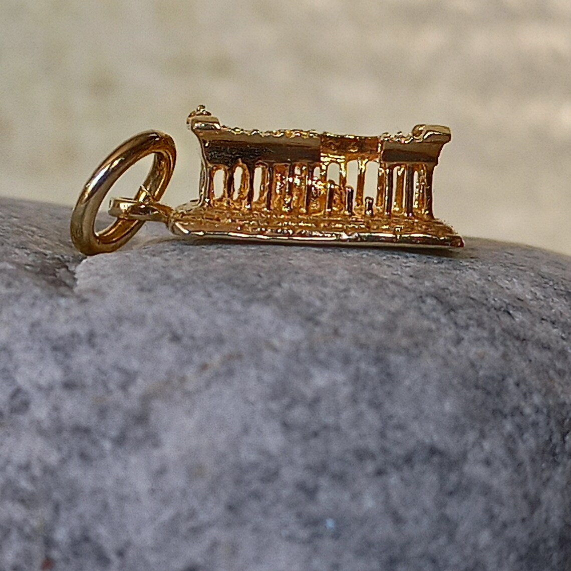 Parthenon Temple Charm for Charm Bracelet in 14 Carat Solid - Etsy