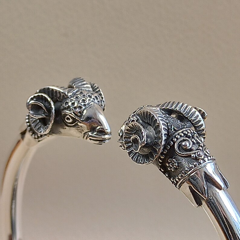Handmade Bracelet With Ram Heads Made of Sterling Silver 925 | Etsy