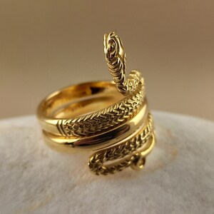 Snake Shape Ring in 18 Carat Solid Yellow Gold - Etsy