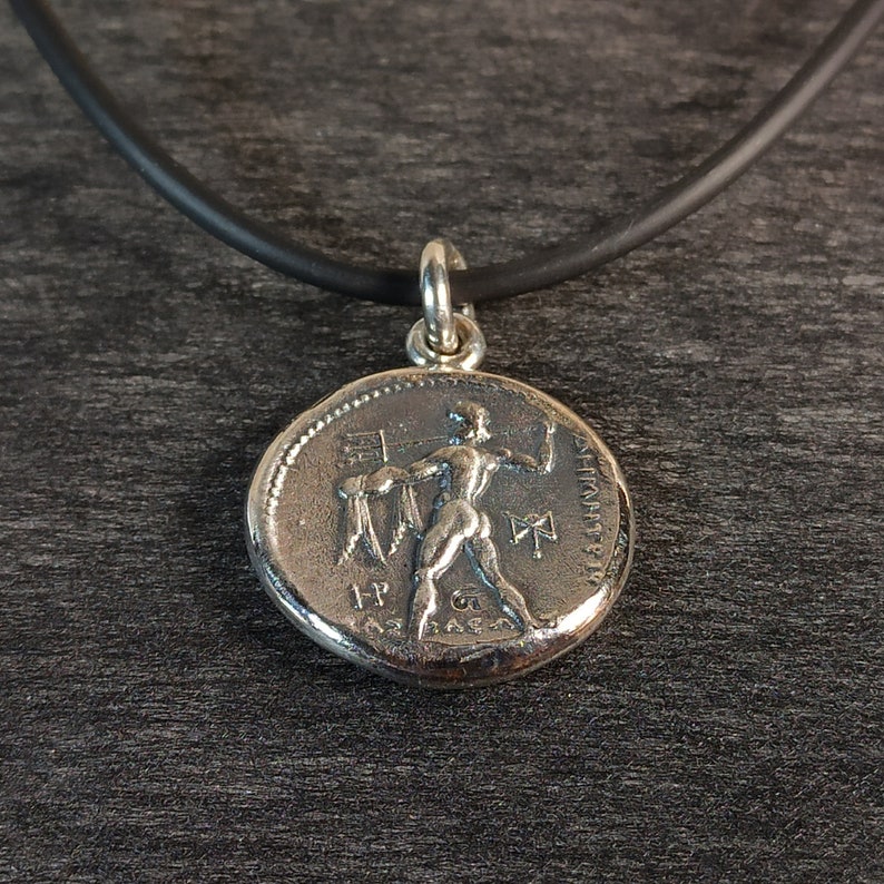 Ancient Greek Reproduction Coin of Poseidon in Sterling Silver - Etsy