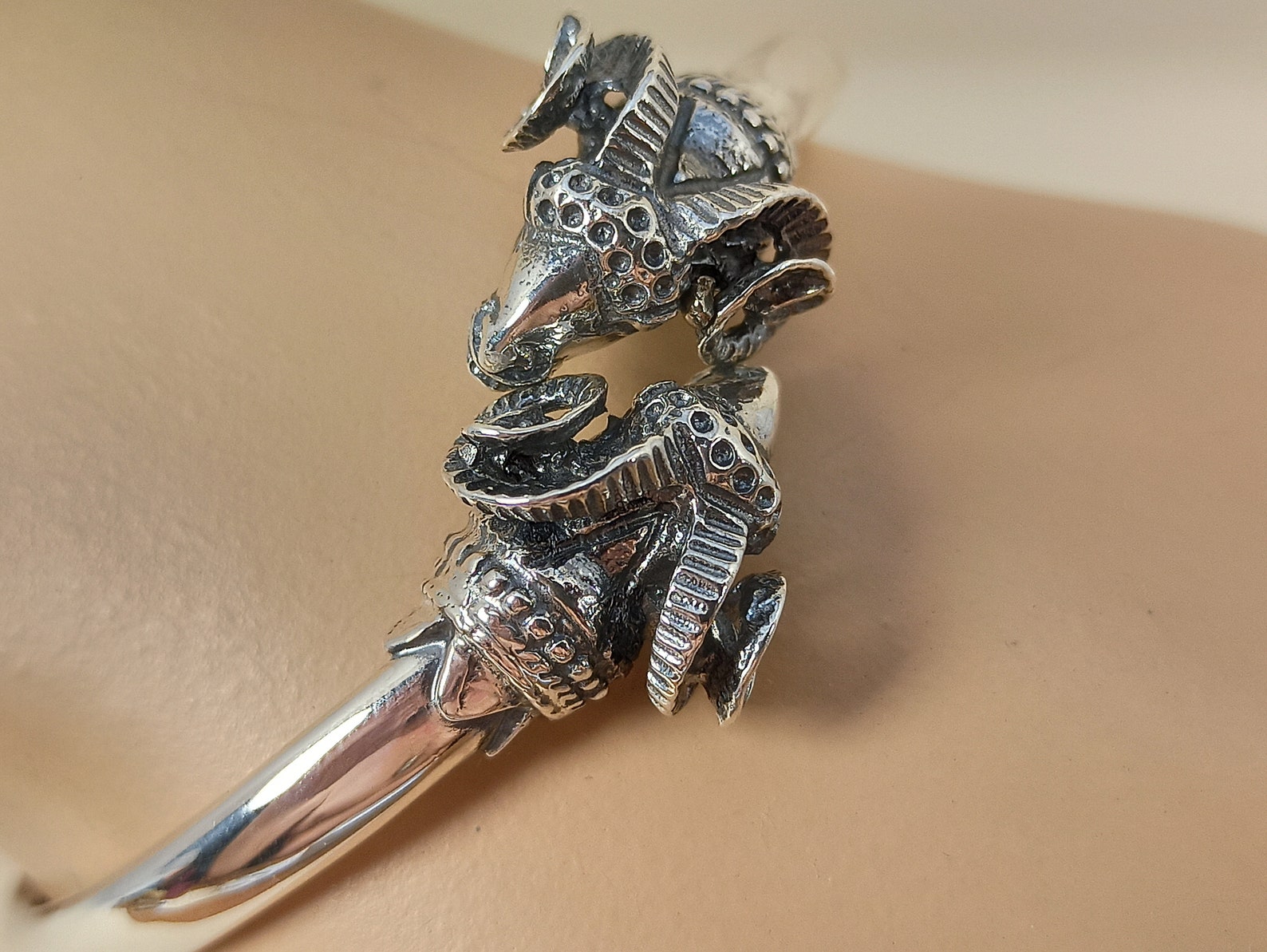 Handmade Sterling Silver Ram Heads Bracelet, Greek Symbol - Etsy