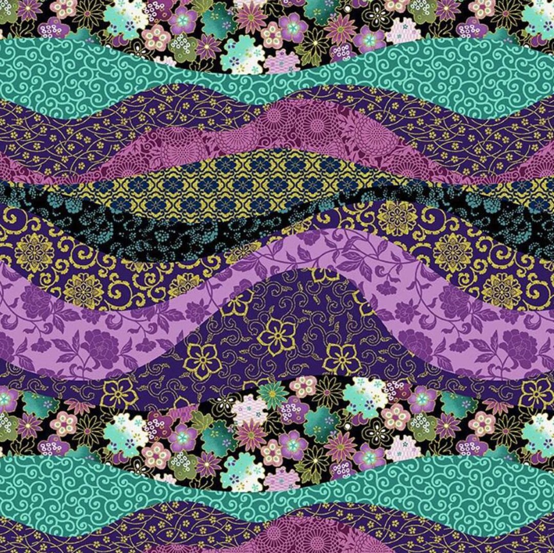 Shizuka ~ Asian Collage Stripe by Chong a Hwang for Timeless Treasures ...