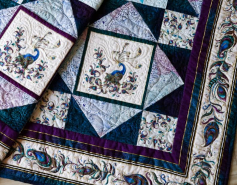 Peacock Flourish Large Metallic Floating Feather by Ann Lauer for ...