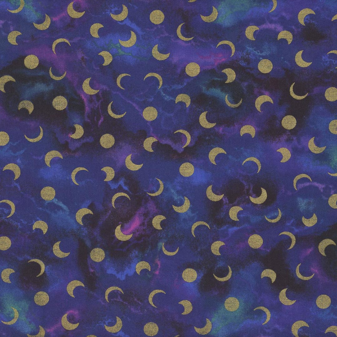 Cosmos - Celestial Moon Metallic by Timeless Treasures Fabrics - Etsy