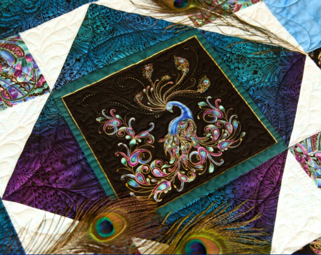 Peacock Flourish Large Metallic Floating Feather by Ann Lauer for ...